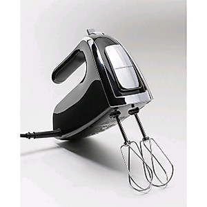 Hamilton Beach Power Deluxe 6-Speed Electric Hand Mixer with Snap-On Storage Case, QuickBurst, Beaters, Whisk, (62619E)) (Black/Metalic)