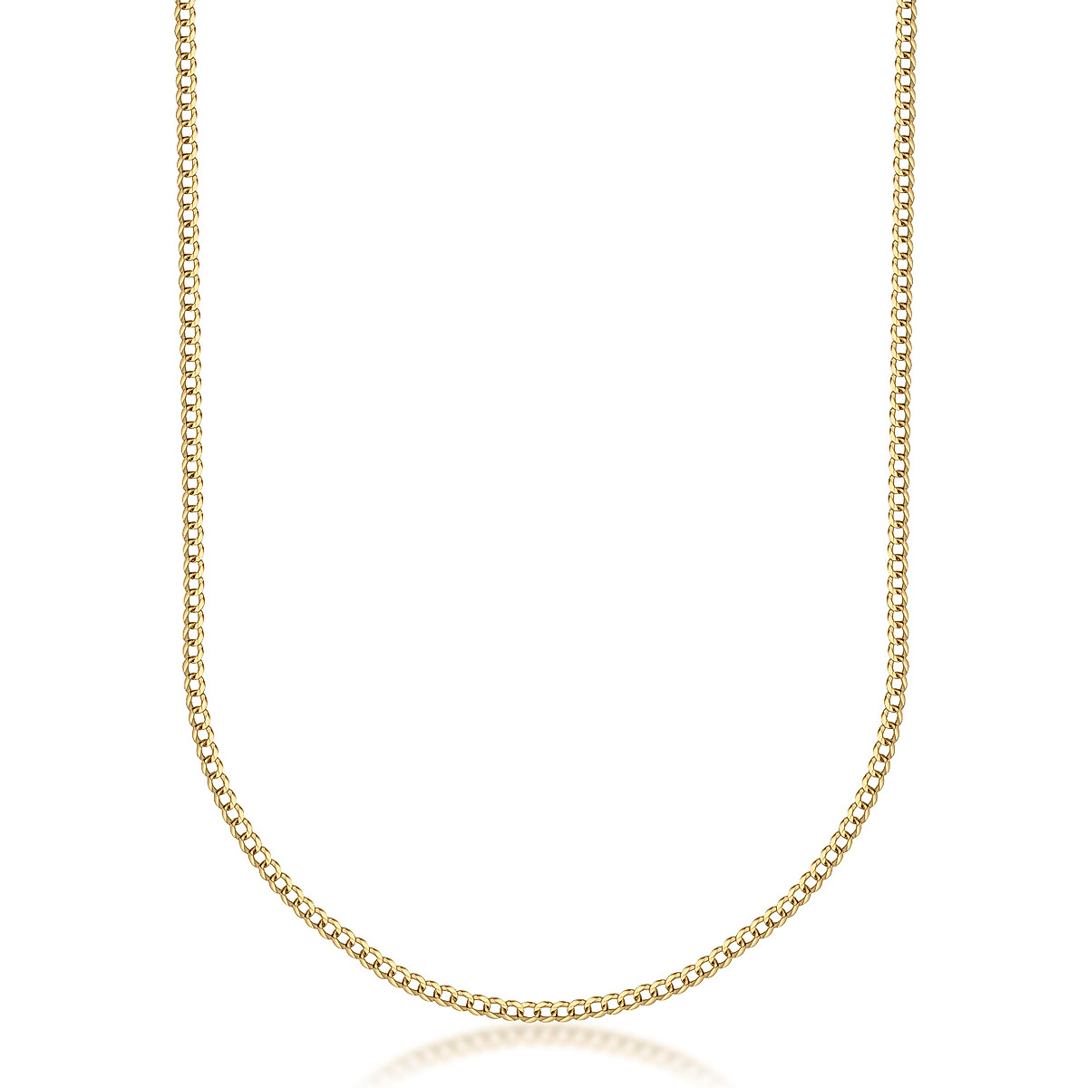 PORI JEWELERS 14K Gold 2.5MM Cuban/Curb Chain Necklace - Made In Italy - (2.5MM, Yellow, 22)