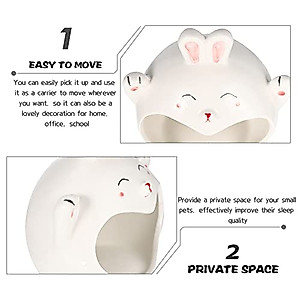 POPETPOP Lovely Guinea Pig Bed Cool Hamster House Hideout Ceramic Bed Small Pet Ceramic House Lovely Guinea Pig Bed Hedgehog Hideout