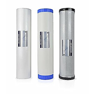 Apex RF-3030 Whole House Water Filtration System Replacement Filter Cartridge Pack of 3 - Contain Sediment, Multi-Stage Heavy Metal Removal Cartridge and Carbon Cartridge - High Filtration Capacity