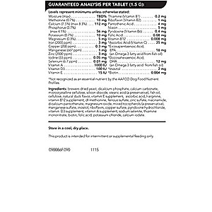 VETRISCIENCE Canine Plus MultiVitamin for Dogs - Vet Recommended Vitamin Supplement - Supports Mood, Skin, Coat, Liver Function, 90 Tablets