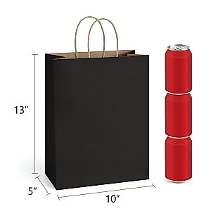 BagDream Gift Bags 10x5x13 Kraft Paper Bags 25Pcs Paper Shopping Bags, Mechandise Bags, Retail Bags, Party Favor Bags, Black Paper Gift Bags with Handles, Recycled Paper Bags Sacks