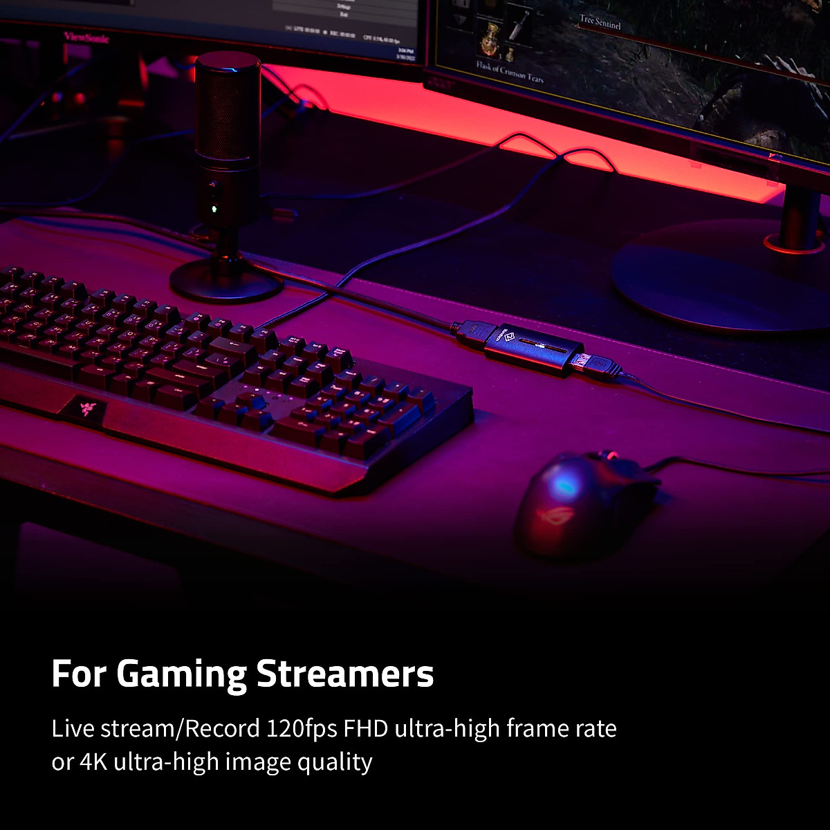 Narvitech NS120, External Capture Card. 120 FPS Capture, Stream and Record in 4K30 or 1080P120 with Ultra-Low Latency on PS5, PS4, Xbox Series X/S, Switch, in OBS and More, on PC and Mac.