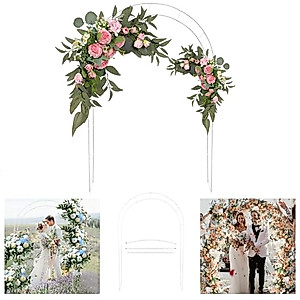 Adorox 7.8ft Backdrop Stand - Balloon Arch Kit, Stable Balloon Arch Frame, Metal Wedding Arch for Wedding Birthday Party Baby Shower Decoration(White)