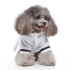 TTBDWiian Dog Close Medium Hotel Nightgown Bathrobe Dog Pajamas Clothes Bath Bathrobe Towel Pet Pet Cat Pet Clothes (White, Small)