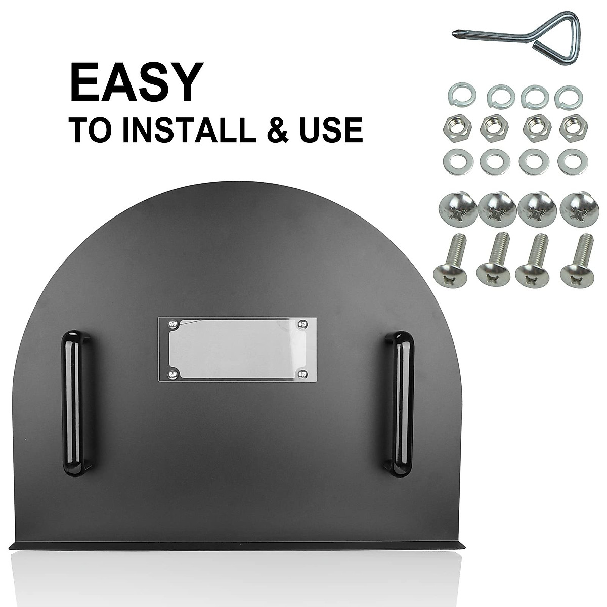 Karpevta Pizza Oven Door Stainless Steel Pizza Oven Door With Handle 25''X20'' Black Fit Most Outdoor Commercial Ovens