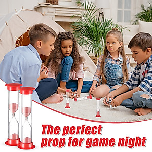 Set of 80 1 Minute Sand Timer Small Hourglass for Classroom One Minute Sandglass Clock Red Acrylic Hourglass Game Timer for Kids Preschool Teacher Supplies, 3.35 x 0.98 x 0.98 Inches