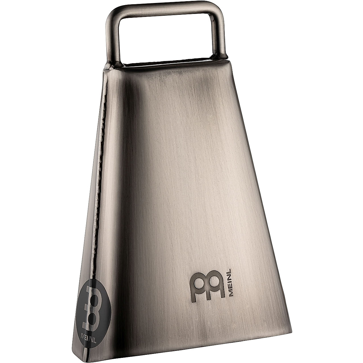 Meinl Percussion Handheld Cowbell with Holder, 6 1/4" Hand Brushed Steel — NOT Made in China — Low Pitch, 2-Year Warranty (STB625HA-CB)