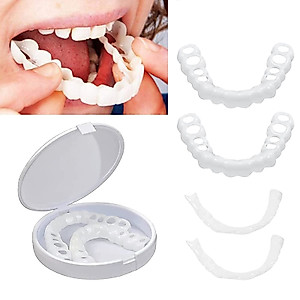 Dentures Fake Smile Teeth Moldable Customizable Temporary Top Teeth for Snap on Instant & Confidence Smile(3Boxes)