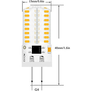 Dimmable LED G4 Bi-Pin Base Bulbs,AC 110V( Do Not Use in Low Voltage 12V), 3W(Equivalent to 20W 30W T3 Halogen Track Bulb), Warm White 3000K, Home Lighting,Landscape Light,Ceiling Lights,10-Pack