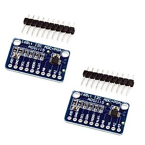 ACEIRMC ADS1115 16 Bit 16 Byte 4 Channel I2C IIC Analog-to-Digital ADC PGA Converter with Programmable Gain Amplifier High Precision ADC Converter Development Board for Arduino Raspberry Pi (2pcs)