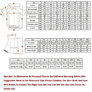 SUDUSUDO Men's Cycling Jersey Set Road Bike Shirts Short Sleeve Breathable Cycling Clothing Bib Shorts with 20D Gel Padded, Medium