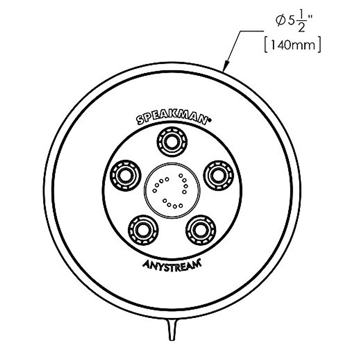 Speakman S-3010 Neo Anystream High Pressure Adjustable 2.5 GPM Shower Head, Polished Chrome