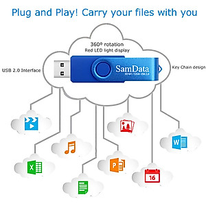 SamData 32GB USB Flash Drives 2 Pack 32GB Thumb Drives Memory Stick Jump Drive with LED Light for Storage and Backup (2 Colors: Black Blue)