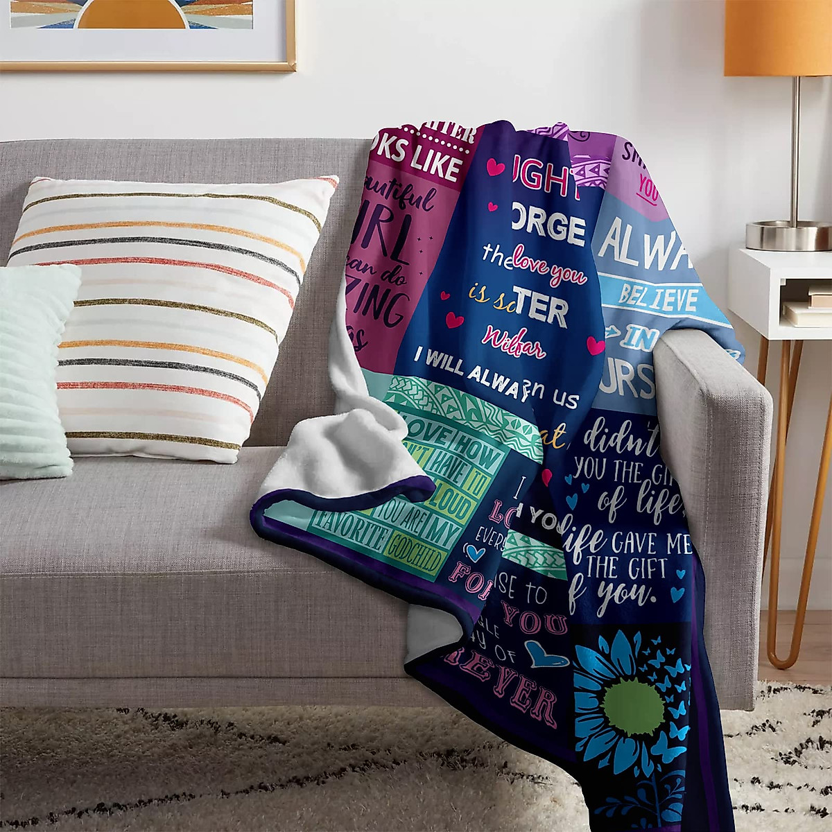 Gevuto Goddaughter Gifts Blanket, Goddaughter Gifts from Godmother, Christmas/Birthday Gifts for Goddaughter, Baptism Gifts for Girl, First 1st Communion Gifts for Girls Throw 50" X 60"