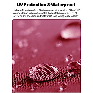 WAHHWF Backyard Wall Mount Umbrella, 8ft, 7ft, Outdoor Patio Umbrella with Bracket & Adjustable Pole, Tilting Sunshade Umbrella for Tight Small Space Garden Yard, Khaki, 7.2ft/2.2m