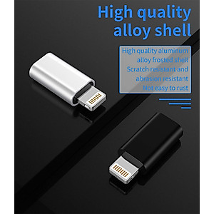 4Pack USB C Female to Lightning Male Adapter for iPhone 12 11 mini XR/XS/SE/7/8/X/Plus/Pro Max Ipad Air Mini Type Compatible with Charging Data Transmission Connect Charger Connector Cable Converter