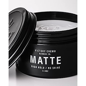 Victory Crown Matte Clay Pomade for Men – High Hold, No Shine – Non-Greasy Hair Paste – 3.4 oz