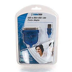 C2G Legrand USB to DB25 Cable, Adapter Convert Cable, 6 Foot USB to Parallel Printer Cable, Printer Adapter Cable, Beige and Blue Printer Adapter, 1 Count, C2G 16899