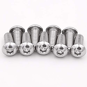KINJOEK 50 Packs 5/16-18 x 3/4 Inch Button Head Socket Cap Screws, Allen Socket Drive, 304 Stainless Steel 18-8, Full Thread, Bright Finish, Heavy Duty Machine Hexagon Screw Drive