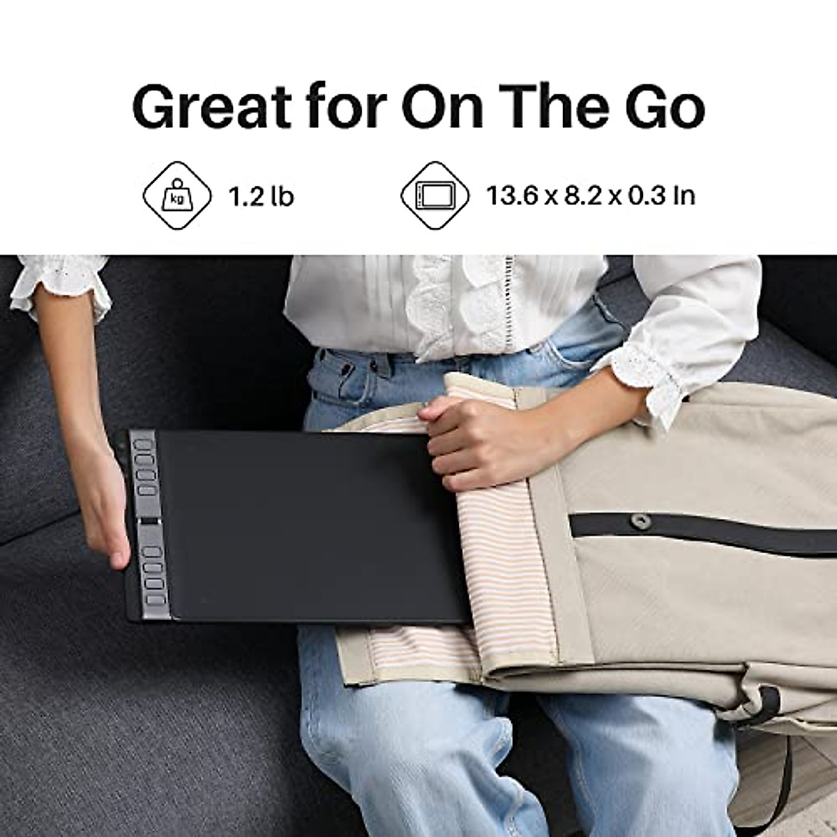 HUION Inspiroy 2 Large Drawing Tablet with HUION Slim Pen PW550S 9.5mm Diameter PenTech 3.0+