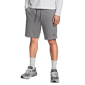 GAP Mens Logo Fleece Shorts, Heather Grey, XX-Large US