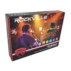 Rockville RWM81U Dual UHF Headset & Guitar Wireless Microphone System w/LCD