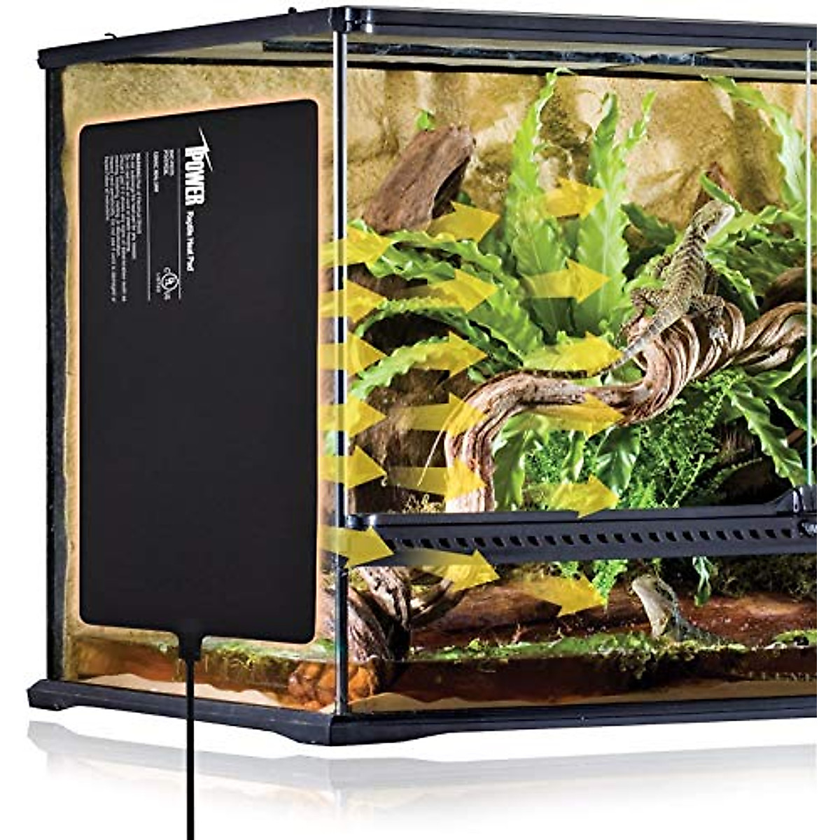 iPower 8" x 18" Reptile Heat Mat Under Tank Heater Terrarium Heating Pad for Amphibians and Reptiles Pet, Digital Thermometer and Hygrometer with Humidity Probe, Black