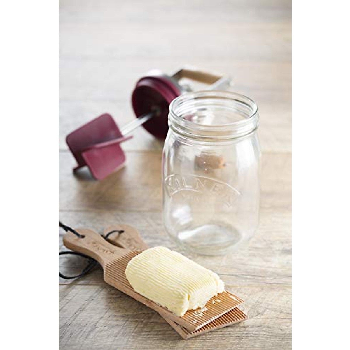 Kilner Butter Paddles, Sturdy Beechwood, Hanging Loop, Set of 2