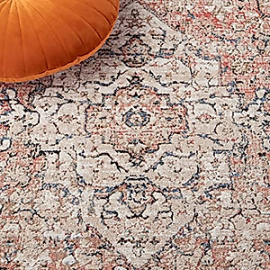Safavieh Vivaldi Collection 9' x 12' Blue/Rust VIV565M Traditional Vintage Oriental Area Rug