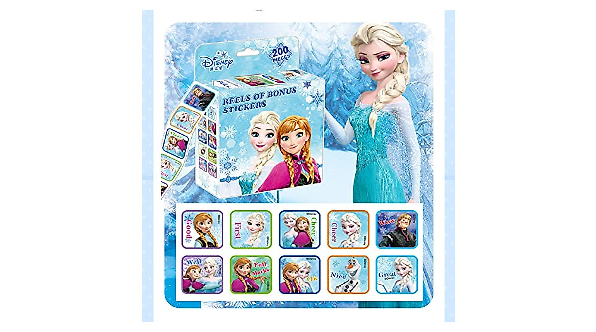 Frozen Kids Sticker Pack - 600 Waterproof Self-Adhesive Labels