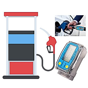 1" Flow Meter, LCD Electronic Digital Display Flowmeter，with 1-Inch NPT Inlet/Outlet, for Measure A Variety of Diesel, Kerosene, Gasoline Liquid Flow