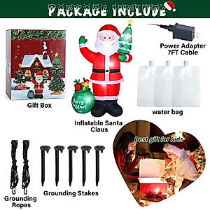 8 FT Christmas Inflatables Outdoor Decorations, Blow up Inflatable Santa Claus with LED Lights Gift Bag Christmas Tree for Xmas Decor Indoor Outside Yard Garden Patio Lawn Home Holiday Party