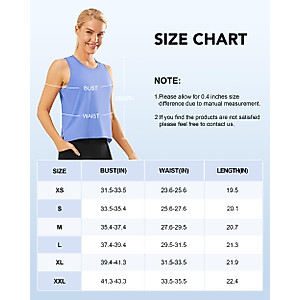 Workout Tops for Women Crop Sleeveless Workout Shirts for Women Athletic Running Yoga Tank Top for Women Blue
