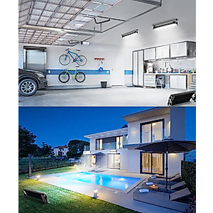 150W LED Shop Lights for Garage 1000W Equiv, 18000lm Very Bright LED Work Light, IP66 Waterproof Outdoor Flood Light with Plug, 5000K White High Bay Light for Workshop Yard Garage Factory (2 Pack)