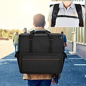 Trunab Computer Desktop Tower Carrying Case, PC Backpack for Computer Main Processor Case, Keyboard, Cable and Mouse, Earphone, Bag Only, Black
