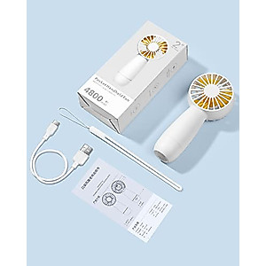 RJVW Portable Handheld Fan Mini Fan, Personal Hand Held Fan, USB Rechargeable Small Portable Fan, 3 Speeds Battery Operated Pocket Mini Fan, Powerful Makeup Eyelash Fan for Travel Beach Outdoor
