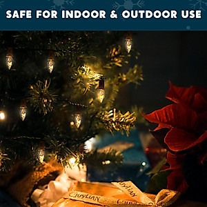 Joiedomi 25 Pack C7 Bulb, Replacement Light Bulbs for Christmas Outdoor, Indoor, Lawn, Tree, Panel Decor, E12 Candelabra Base, Longer Life 120 Volt, 6W