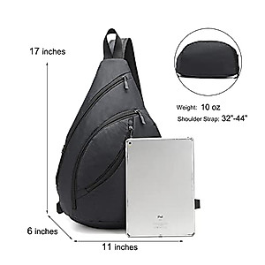 Shaelyka Lightweight Black Crossbody Bags for Men and Women, Medium Sling Bag