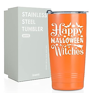 Onebttl Halloween Gifts for Women, Hostess, 20oz Travel Tumbler, Funny Cup for Halloween Lovers, Party's Owner, Party Supplies - Halloween Witches