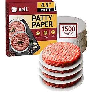 (1500 Pack) Reli. Hamburger Patty Paper (4.5 Inch Round) | Wax Paper | Food Grade Patty Paper,Parchment Paper Sheets| Non-Stick Paper for Burger Press/Separating Frozen Patties,Restaurant-Grade (4.5")