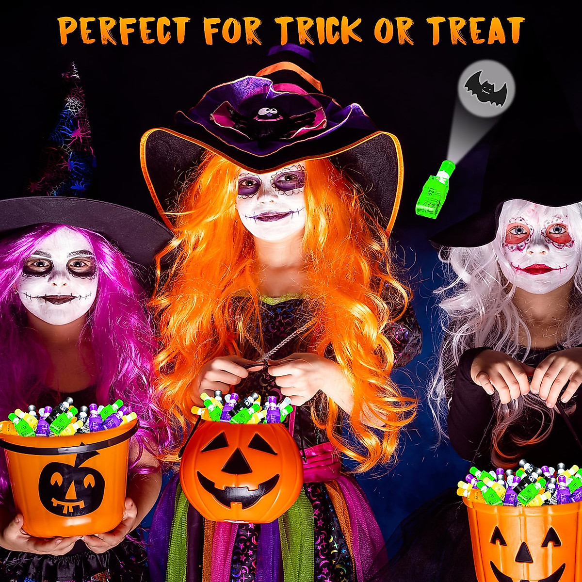 Halloween Party Favors for Kids, 36Pcs LED Light Up Finger Lights Halloween Goodie Bag Pinata Fillers Treats Spooky Glow in The Dark Toys Bulk for Halloween Party Classroom Prizes Trick or Treat Gifts
