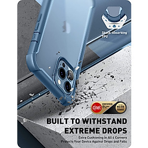 i-Blason Transparent Case for iPhone 13 Pro Max (6.7 Inch) Bumper Case 360 Degree Mobile Phone Case Robust Protective Cover [Ares] with Screen Protector 2021 Myth