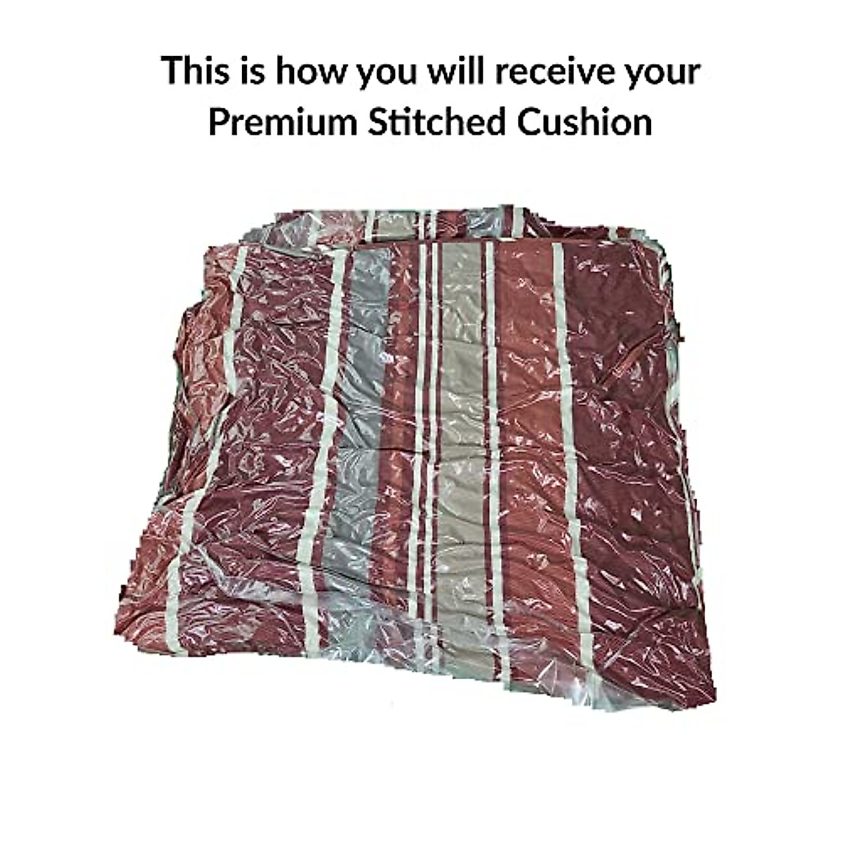 Red Striped High Back Premium Replacement Cushion 24 x 20 x 4 in & 20 x 20 x 4 in (Shipped in Resealable Vacuum Storage Bag) for Outdoor Patio Furniture