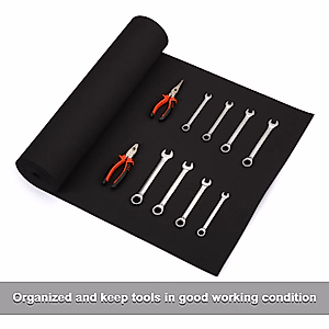 CASOMAN Professional Tool Box Liner and Drawer Liner - 24 inch (Wide) x 24 feet (Long), Non-Slip,Easy Cut, Black