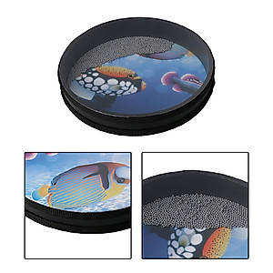 Bstinay 10Inch Ocean Drum Hand Percussion with Hardwood Shell Ocean Sound Drum Musical Instrument for Home School