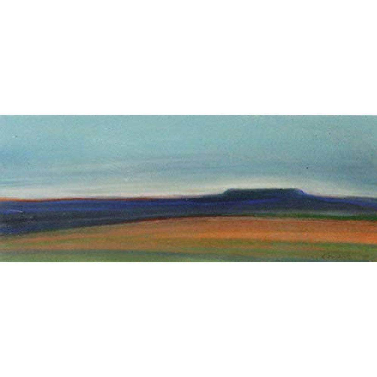 Chaco Canyon II by Gregory Kondos, Circa 1995, Original Pastel on Board, 4.5" x 14"