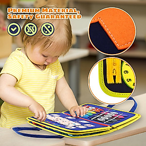 LANNEY Toddler Busy Board Montessori Toys for 1 2 3 4 Year Old, Busy Book for Toddlers Sensory Board Educational Activities Learning Fine Motor Skills, Travel Toys Boys and Girls Gifts