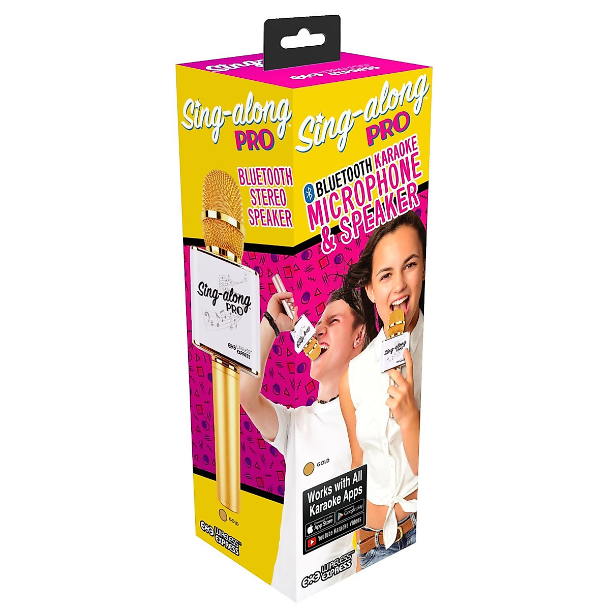 Sing-along PRO Bluetooth Karaoke Microphone and Bluetooth Stereo Speaker All-in-one (Black)