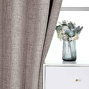 CUCRAF Full Blackout Curtains Energy Efficient with Coating Back,100% Sun Blocking Curtains for Bedroom,Thermal Insulated Window Drapes for Living Room,2 Panels(52 x 63 inches, Light Khaki)